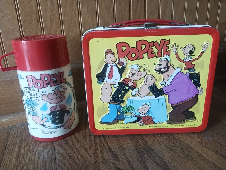 Rare Vintage 1980 Aladdin Popeye Lunch Box & Thermos - Etsy
