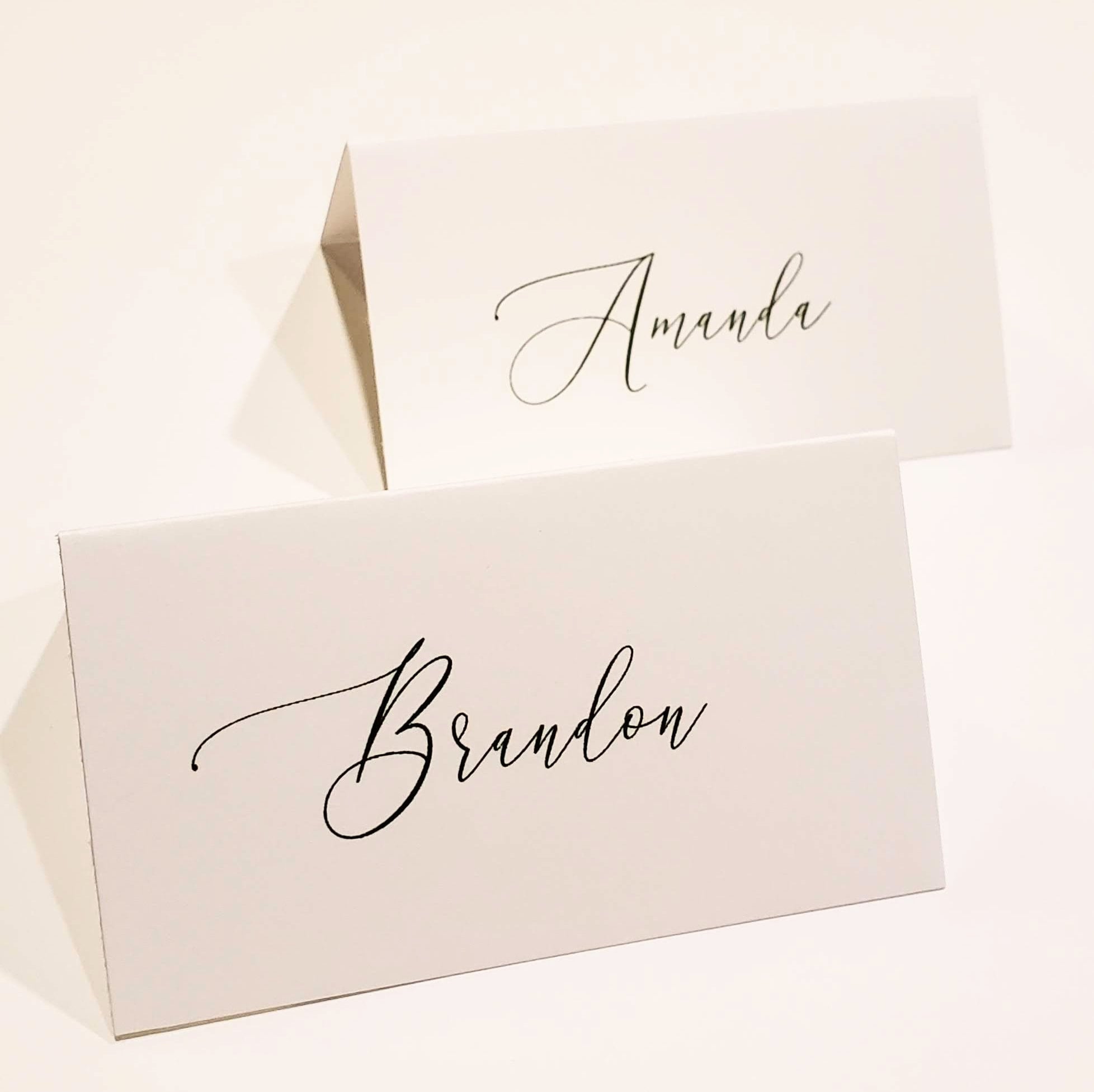 Printed Place Card Calligraphy Place Cards Wedding Name - Etsy