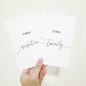 Calligraphy Table Numbers| Rustic Elegance Table Numbers| Black and ...