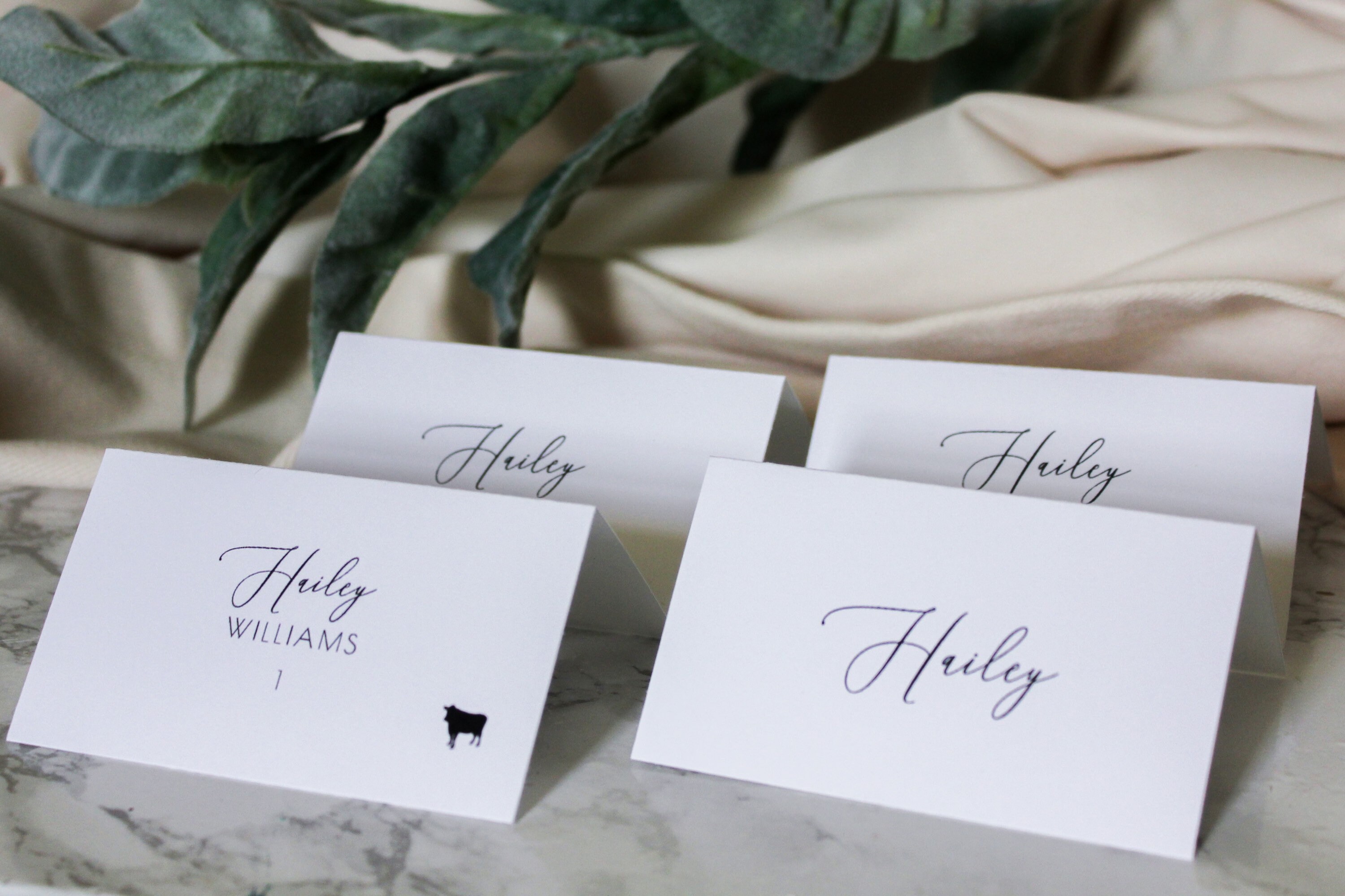 Printed Place Card Calligraphy Place Cards Wedding Name - Etsy