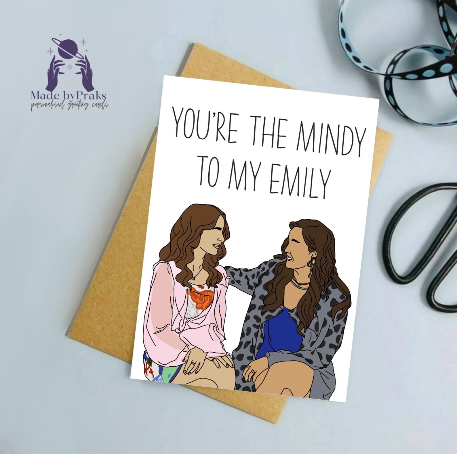 A6 Emily in Paris Emily and Mindy TV Show Best Friend Card for - Etsy