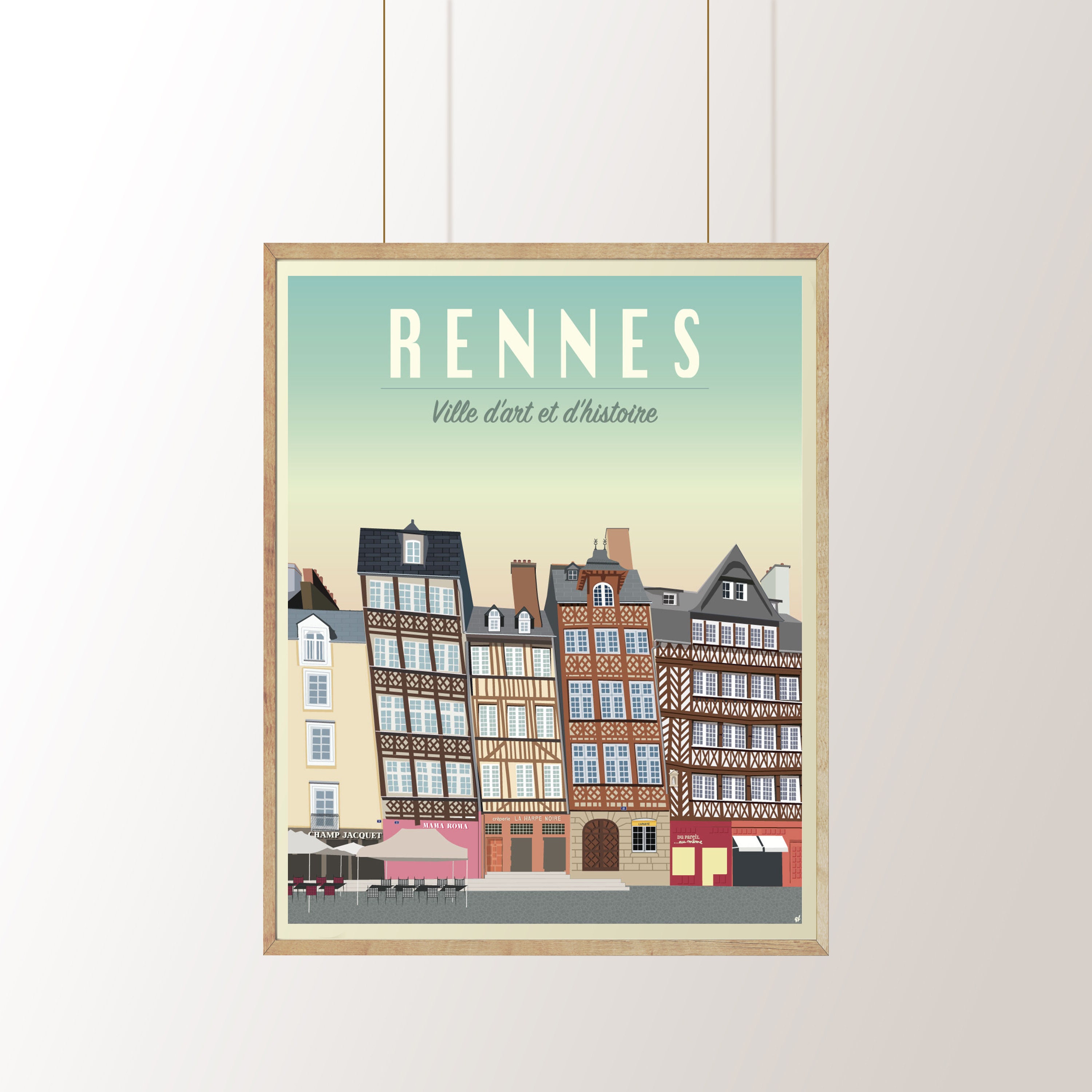 Affiche Rennes - Etsy France