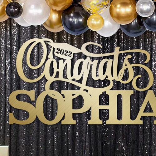 Graduation Backdrop Signage With Name Grad 2022 Sign Senior - Etsy