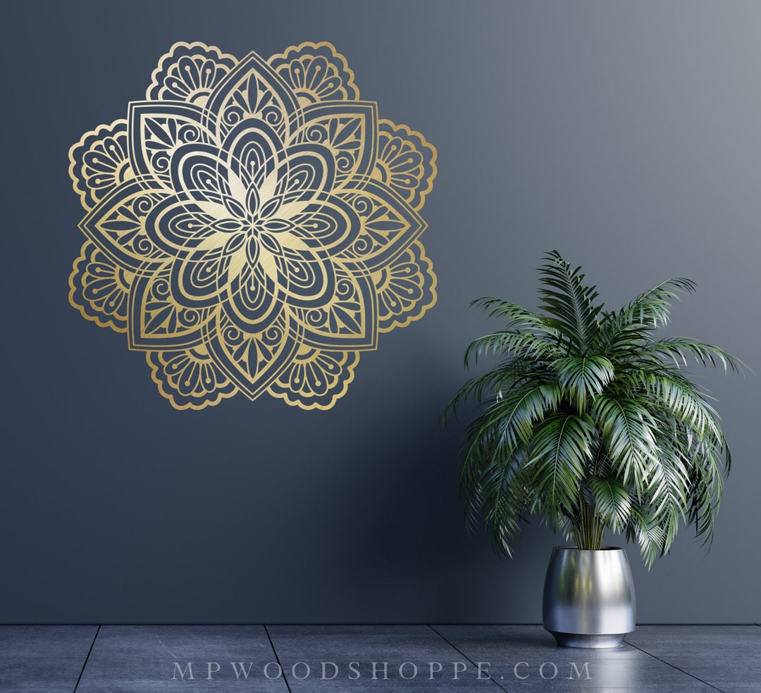 Mandala Home Decor, Flower Mandala Wall Decoration, Wood Mandala, Hindu ...
