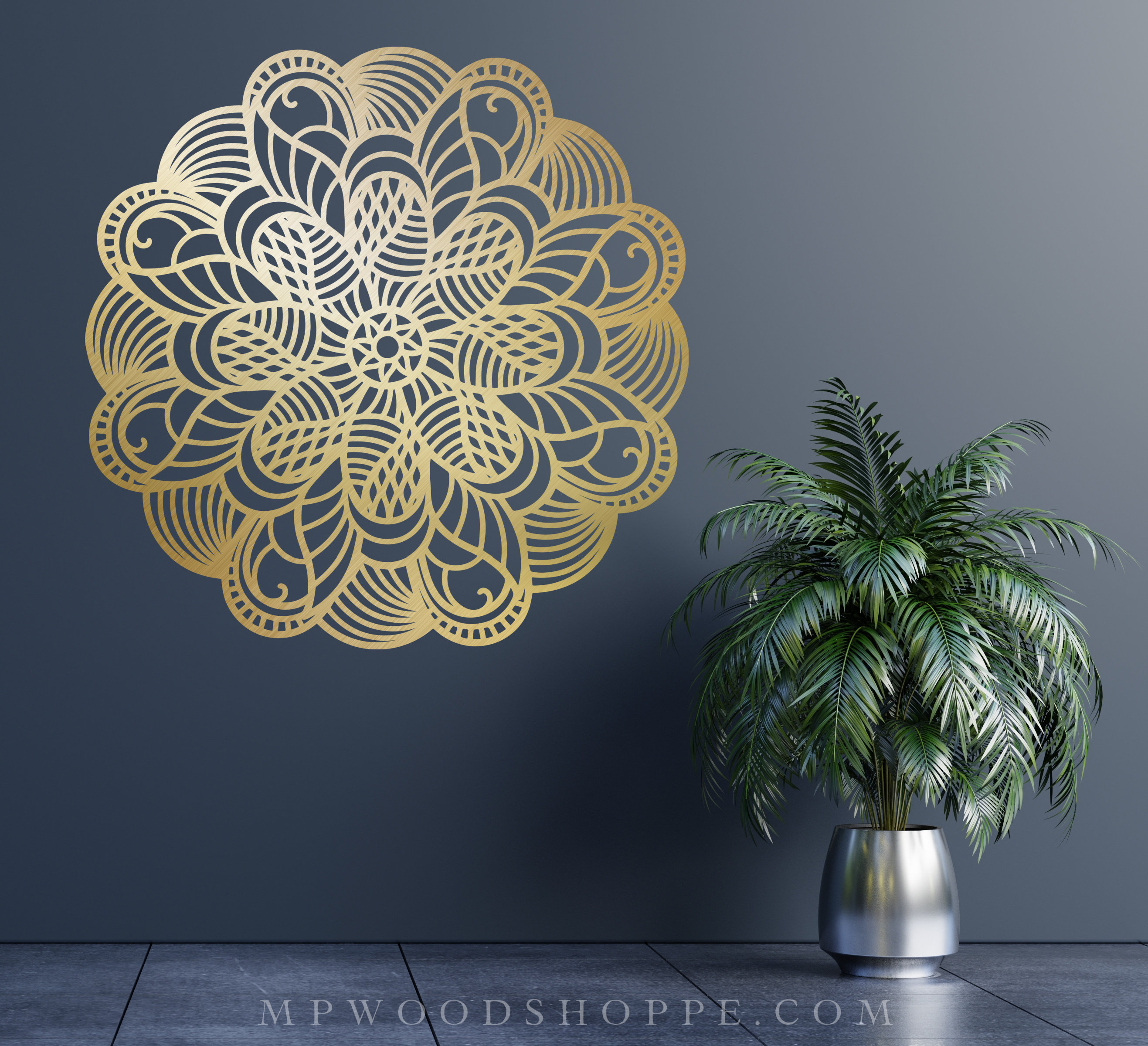 Arte de pared de mandala, decoración de pared de mandala de madera ...