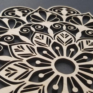 Wooden Mandala Wall Art, Mandala Wall Decoration, Floral Mandala ...