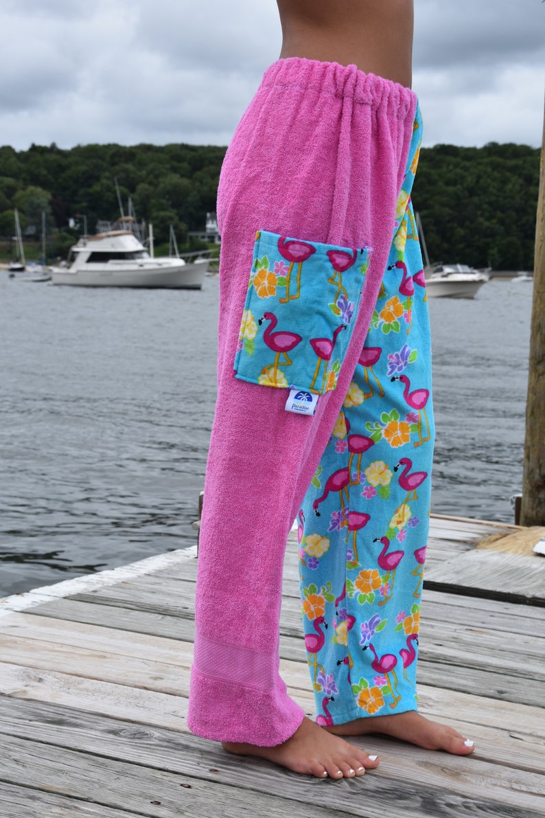 Towel Pants - Flamingo Pattern - IN STOCK Fast Shipping - Beach ...