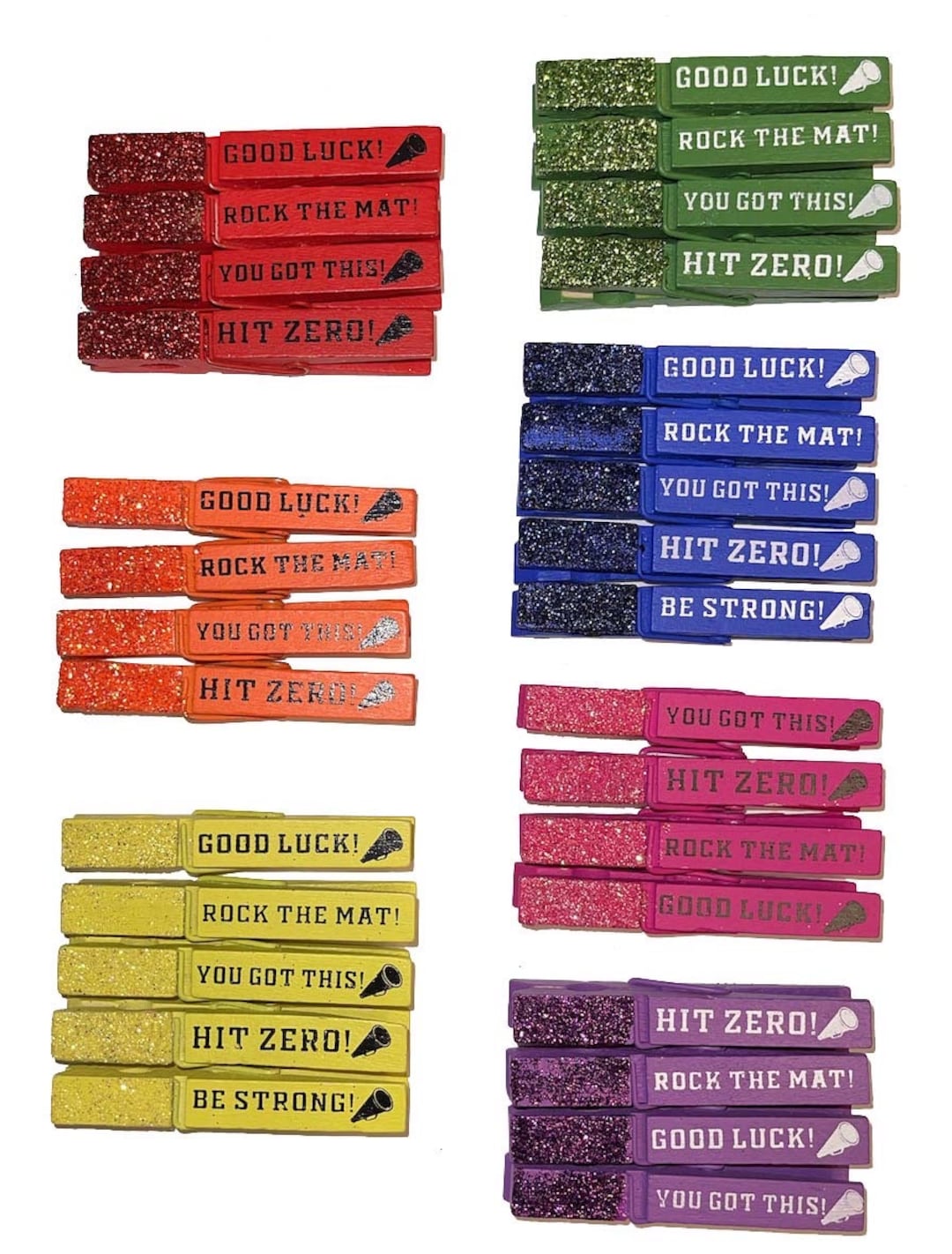 Spirit Clips Cheer Pins Competition Motivational Pins Clothespins (30 ...