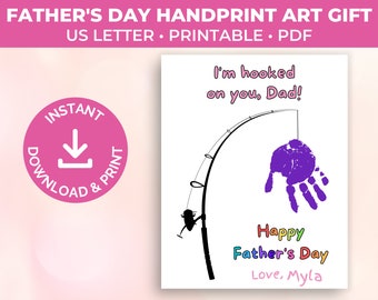 Fishing Handprint Art - Etsy
