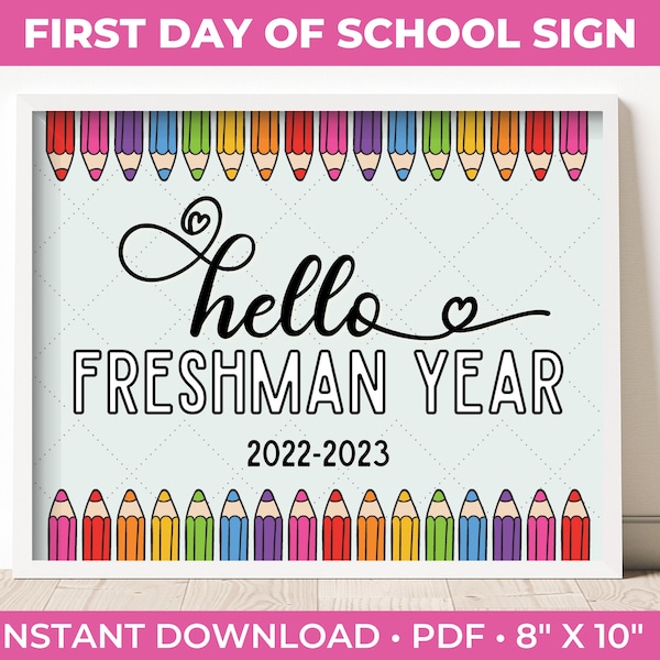 Hello Freshman Signs - Etsy