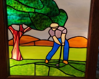 Golf Stained Glass - Etsy
