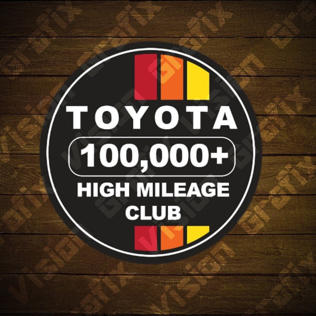 Toyota High Mileage Sticker 100k Miles - Etsy