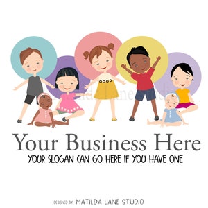 Childcare Logo Children Logo Circles Kids Logo Hand Drawn - Etsy