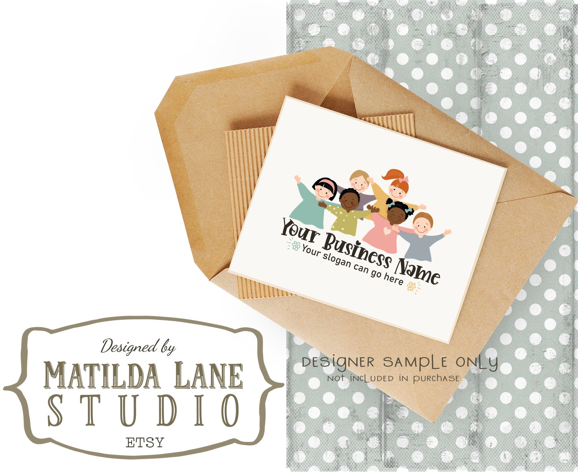 Child Care Logo Children Logo Kids Group Logo Hand Drawn - Etsy