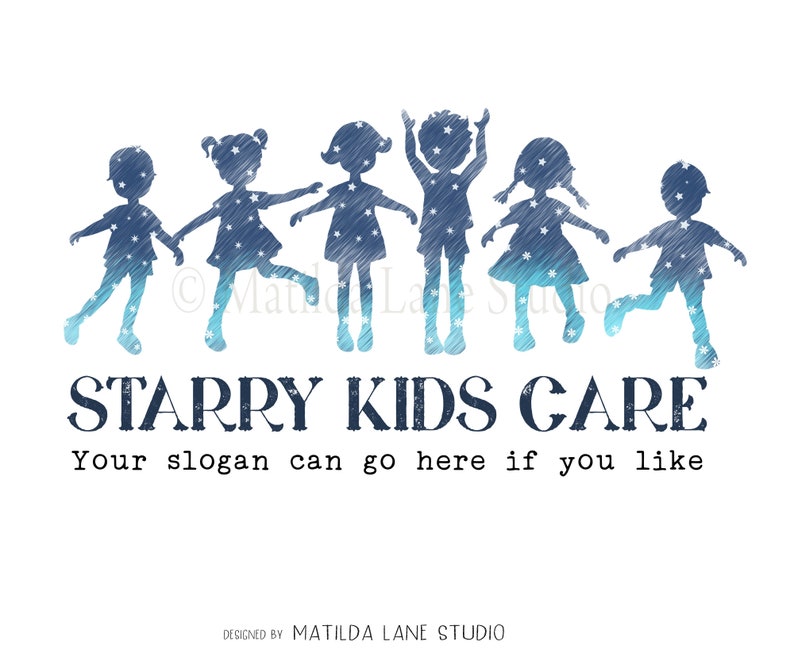 Childcare Logo, Children Watercolor Hand Drawn Design, Kids Logo ...