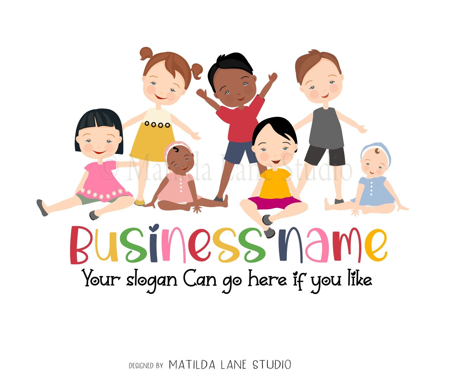 Childcare Logo Children Logo Circles Kids Logo Hand Drawn - Etsy