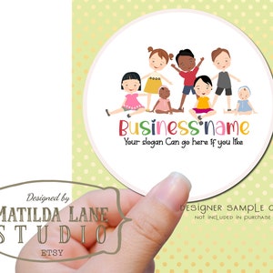 Childcare Logo Children Logo Circles Kids Logo Hand Drawn - Etsy