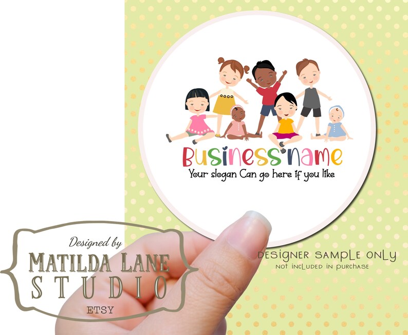 Childcare Logo Children Logo Circles Kids Logo Hand Drawn - Etsy