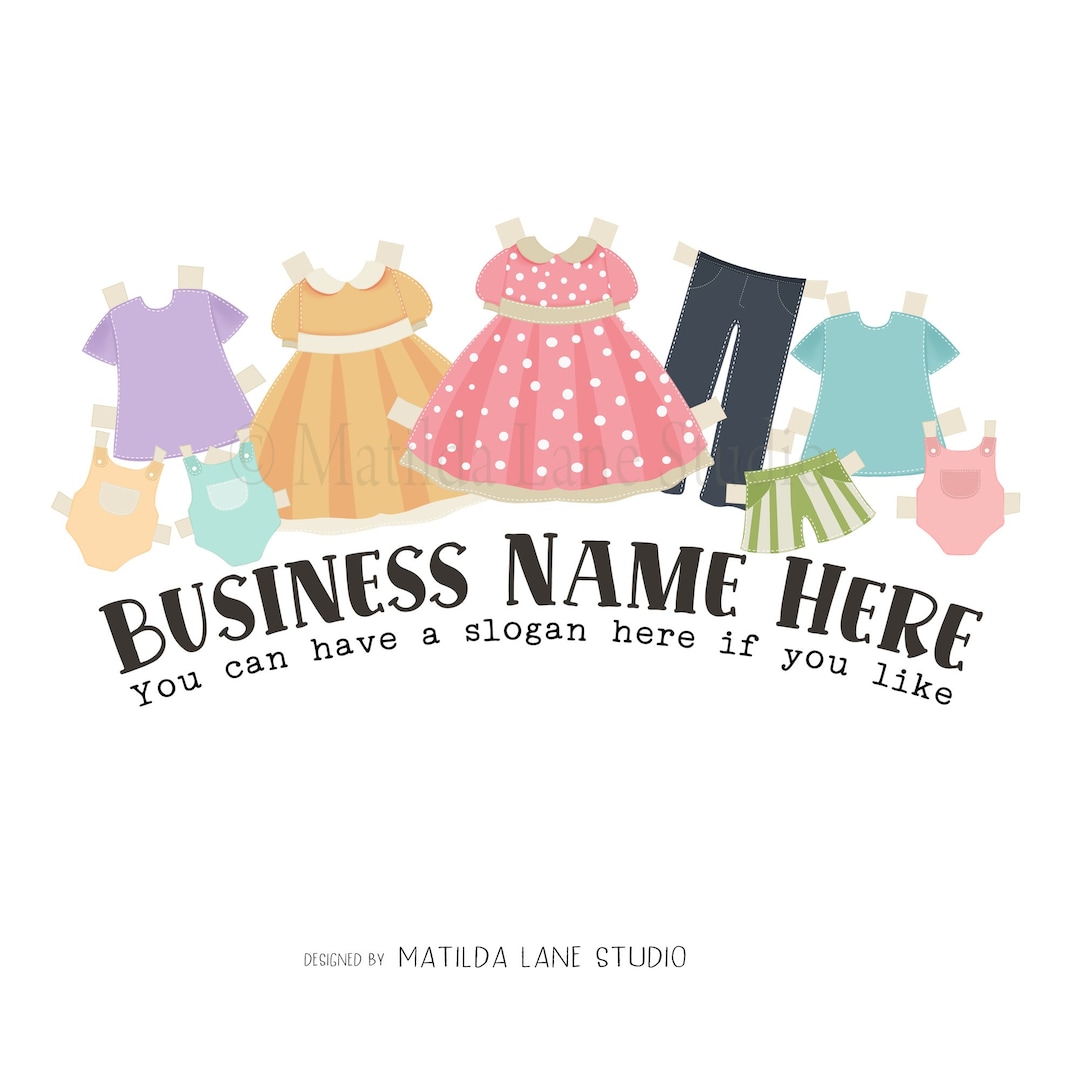 Hand Drawn Kids Clothes Logo: Whimsical Boutique Logo (digital Delivery ...