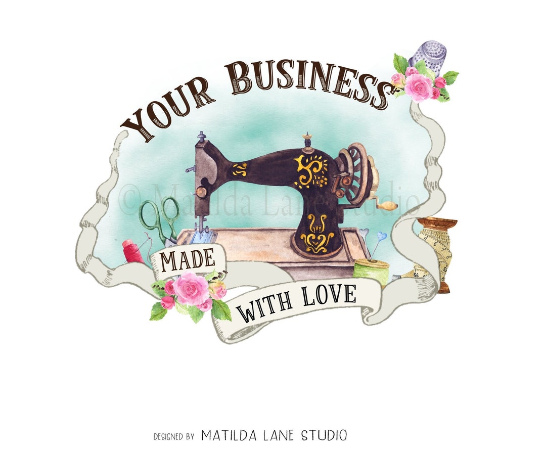 Sewing Logo, Girl Logo, Craft Logo, Children's Logo, Hand Drawn Design ...