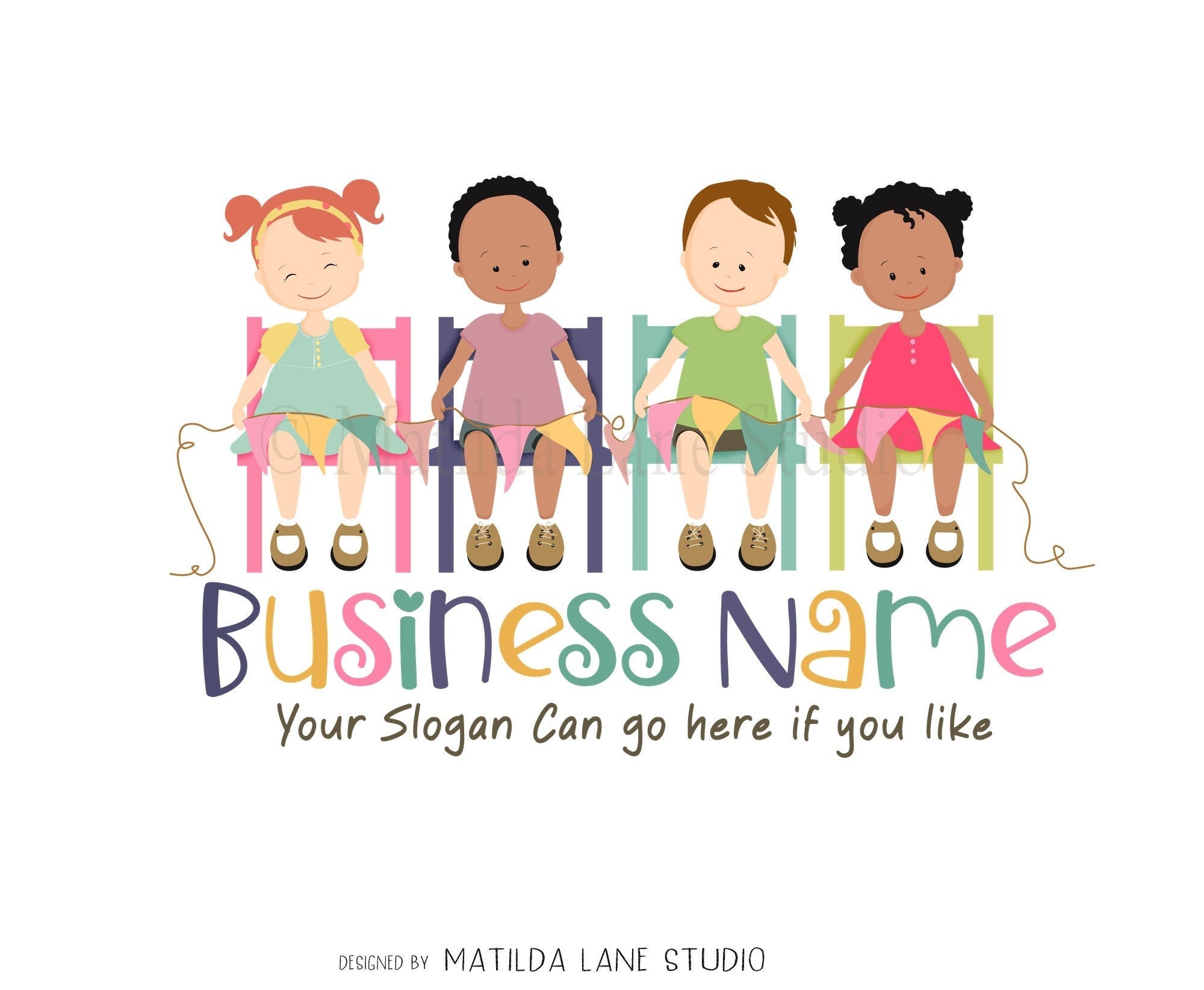 Childcare Logo, Children Logo, Hand Drawn Design, Kids Logo ...