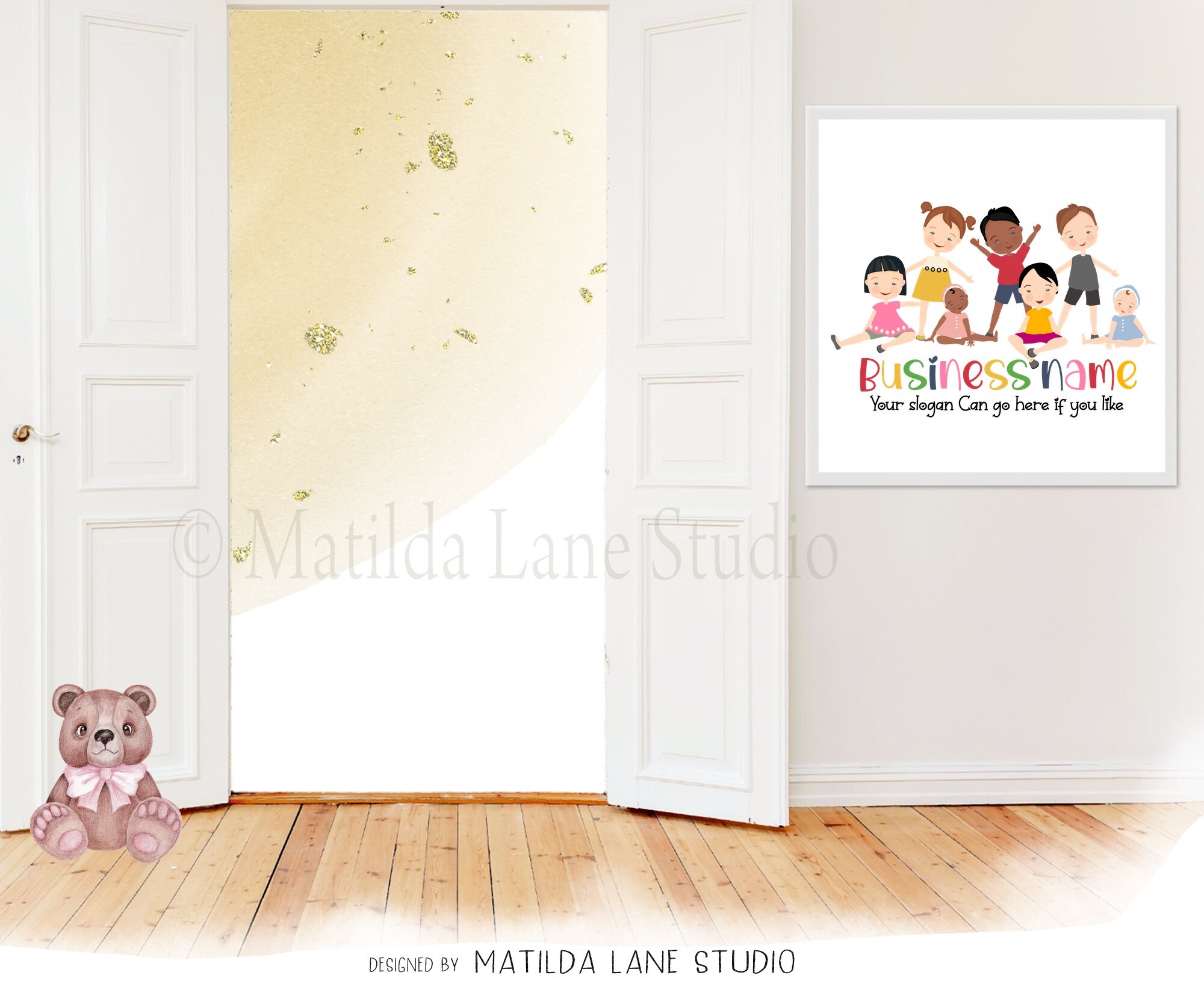 Childcare Logo, Children Logo, Circles Kids Logo, Hand Drawn Design ...