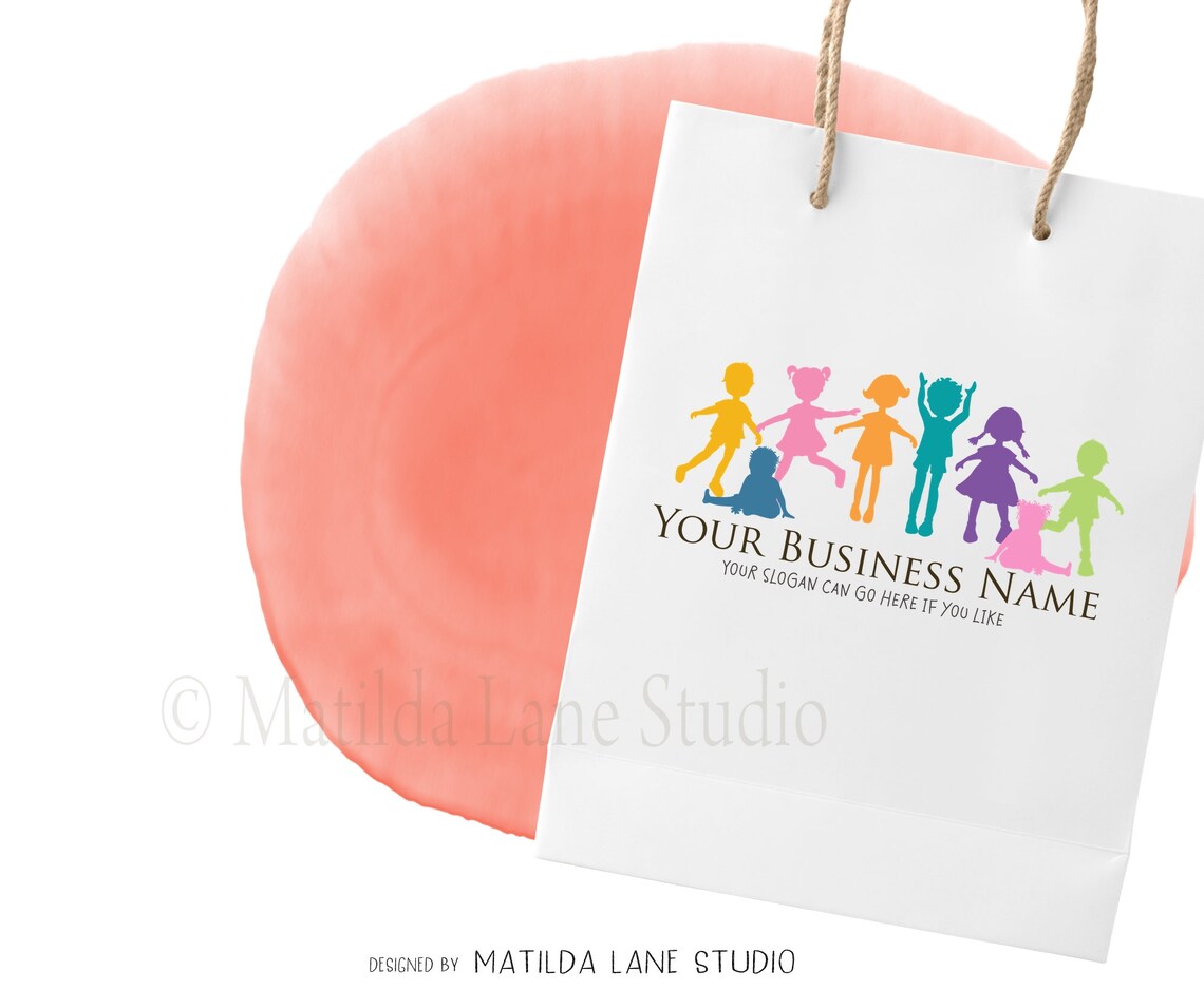 Childcare Logo Children Logo Watercolor Hand Drawn Design - Etsy