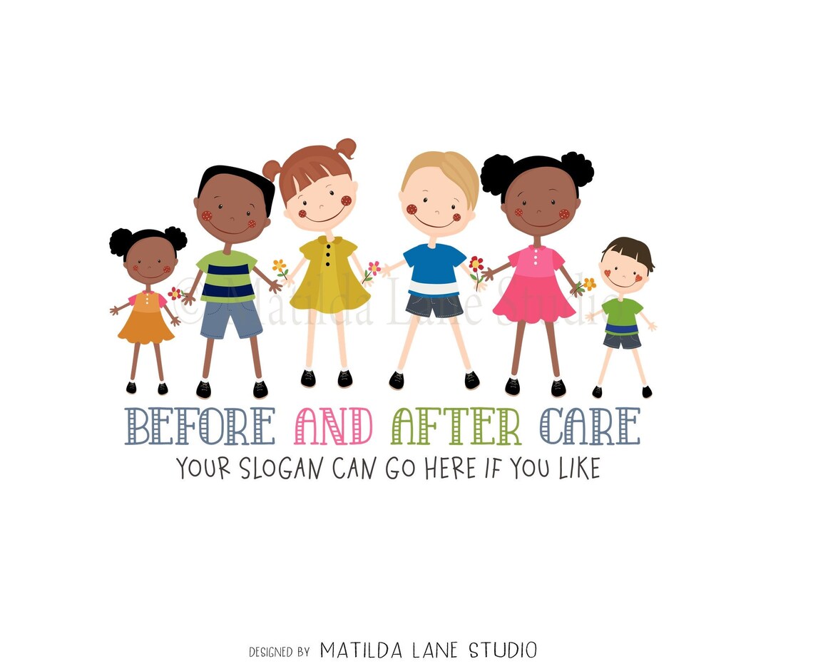 Child Care Logo, Children Logo, Before, Aftercare, Hand Drawn Design ...