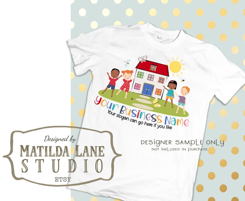 Child Care Logo House Logo Aftercare Hand Drawn Kids - Etsy