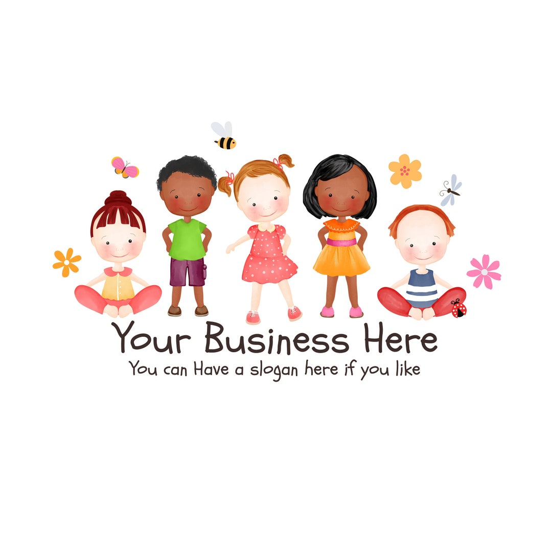 Watercolor Kids Logo: Hand-drawn Children Design (PNG, JPG) - Etsy