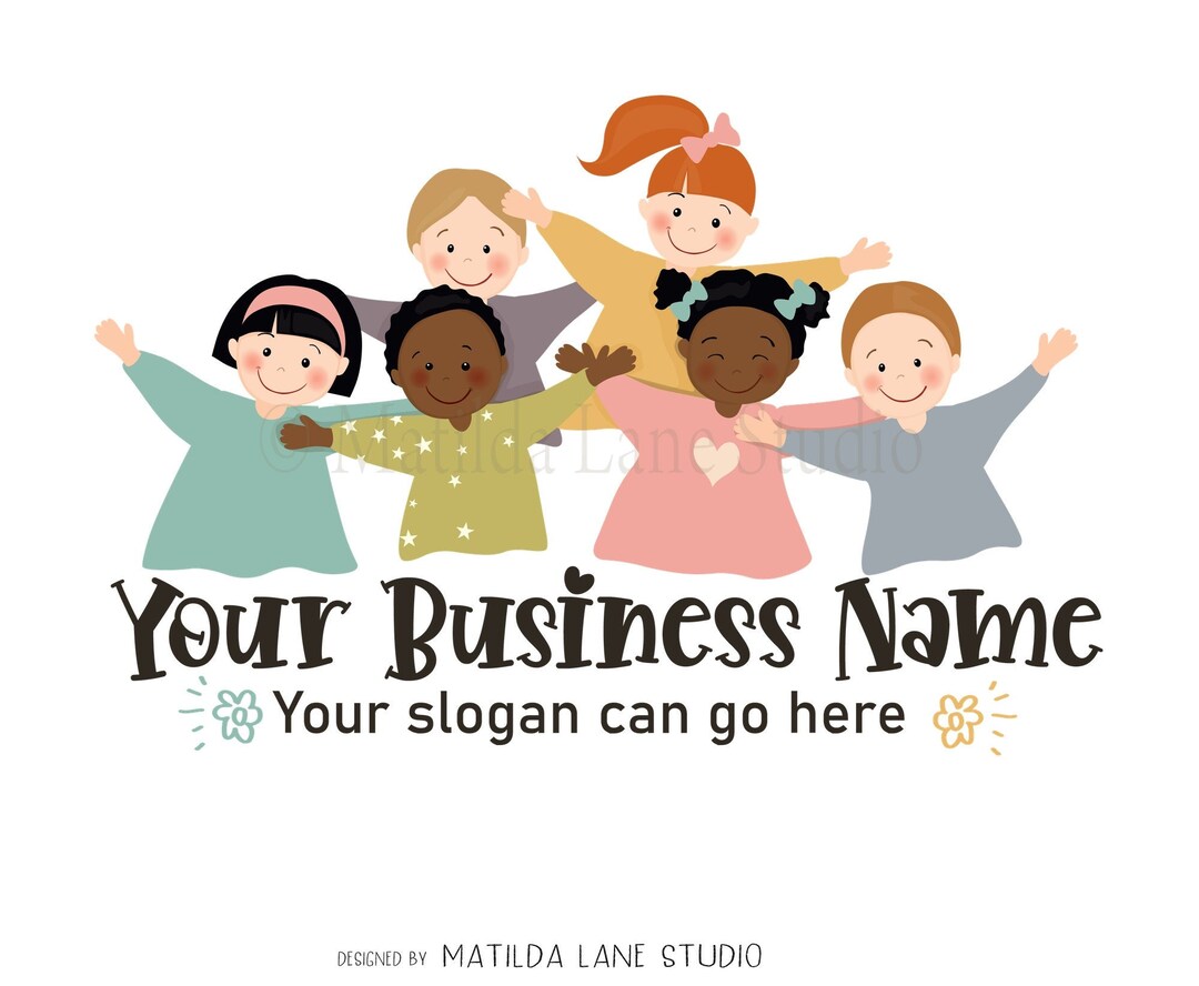 Multicultural Kids Logo: Hand-drawn Childcare Design (PNG, JPG) - Etsy