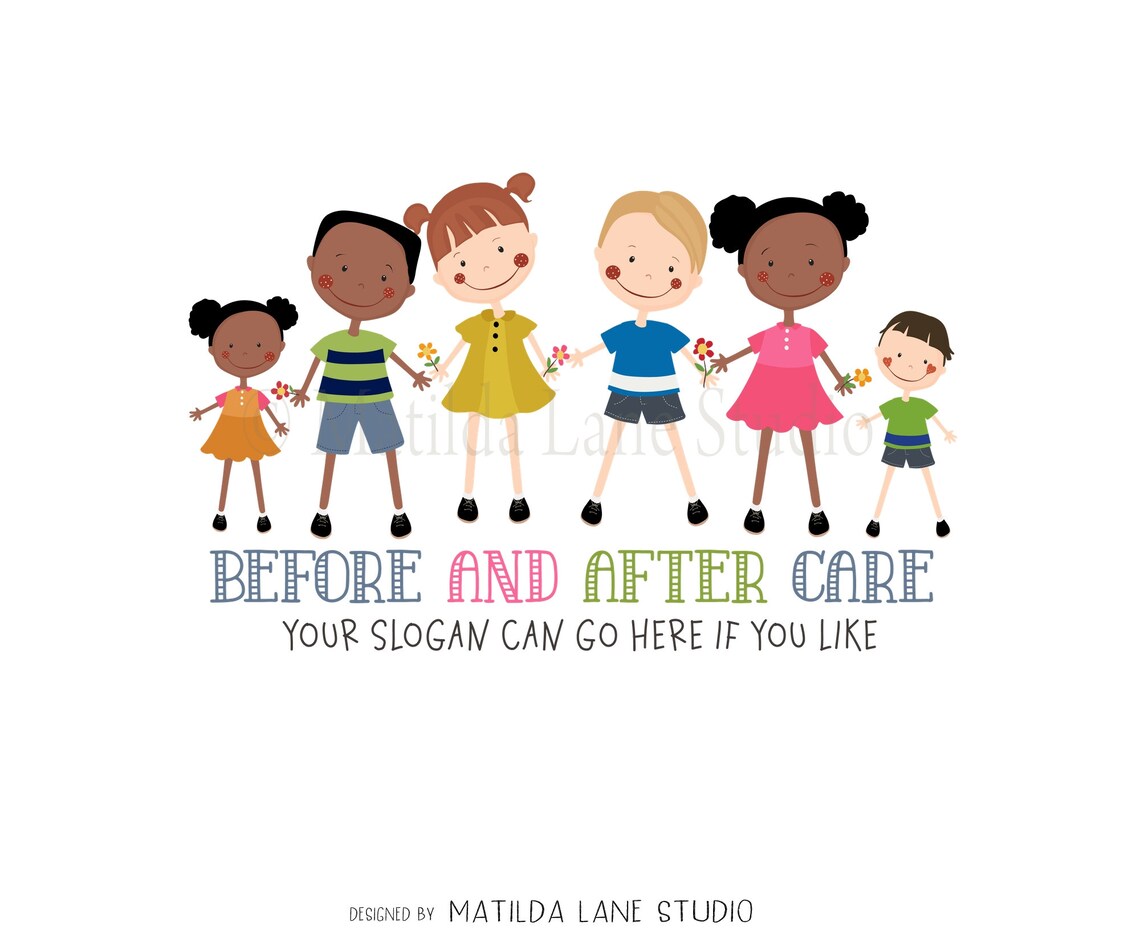Child Care Logo, Children Logo, Before, Aftercare, Hand Drawn Design ...