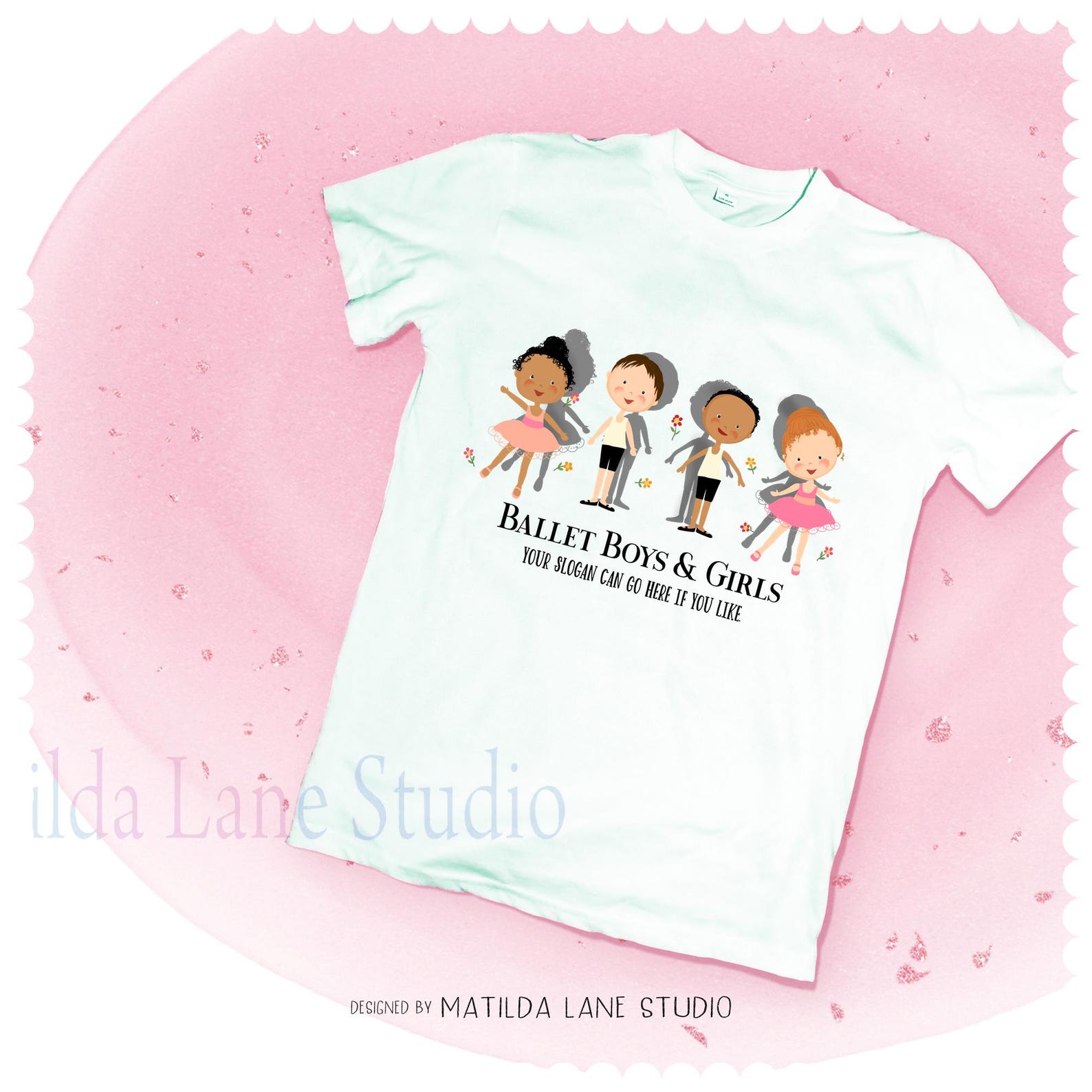 Multicultural Ballet Logo: Hand-drawn Dance Studio Design (PNG, JPG) - Etsy