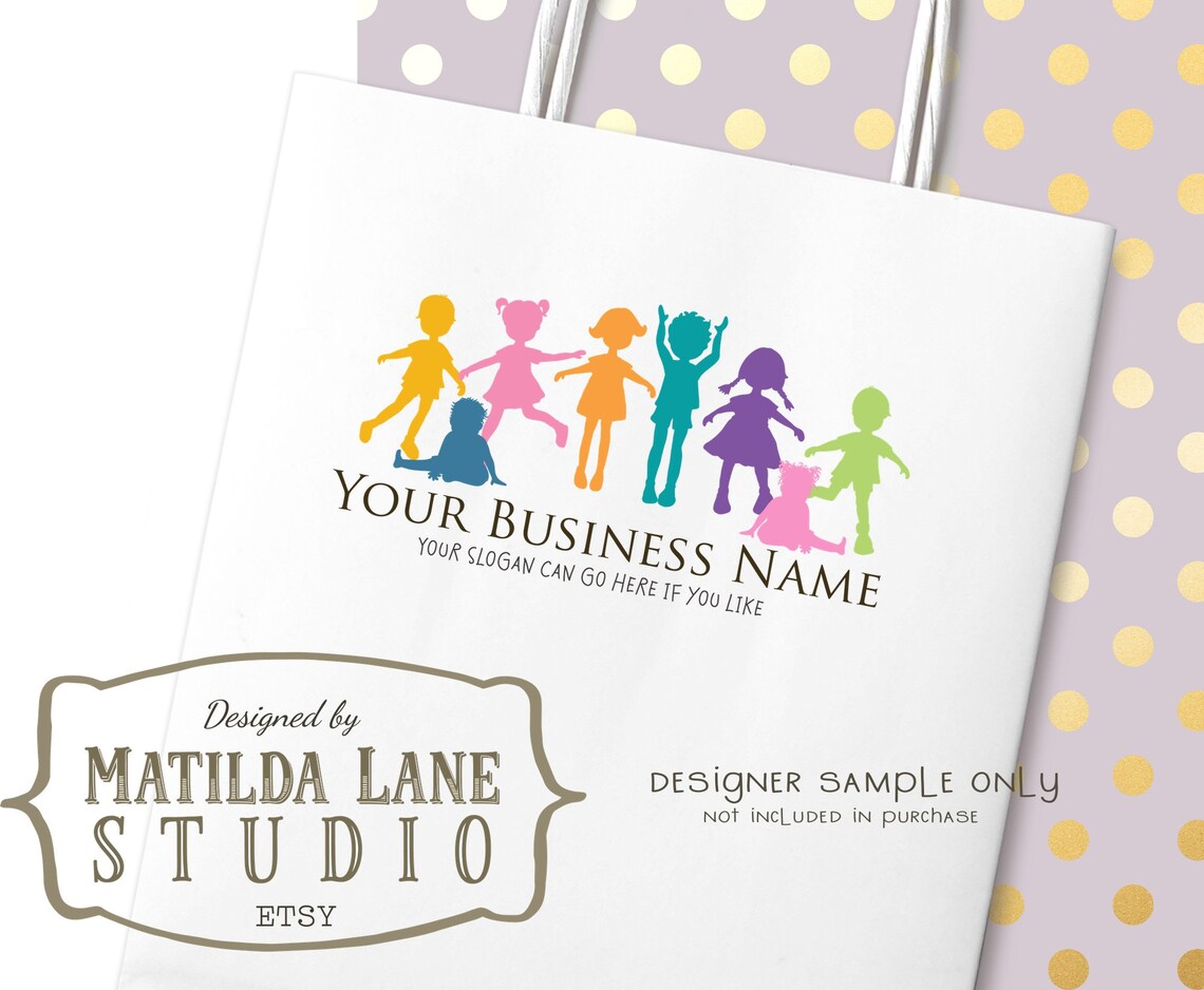 Childcare Logo Children Logo Watercolor Hand Drawn Design - Etsy