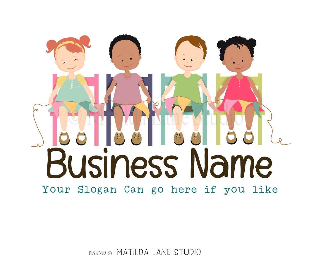 Childcare Logo Children Logo Hand Drawn Design Kids Logo - Etsy
