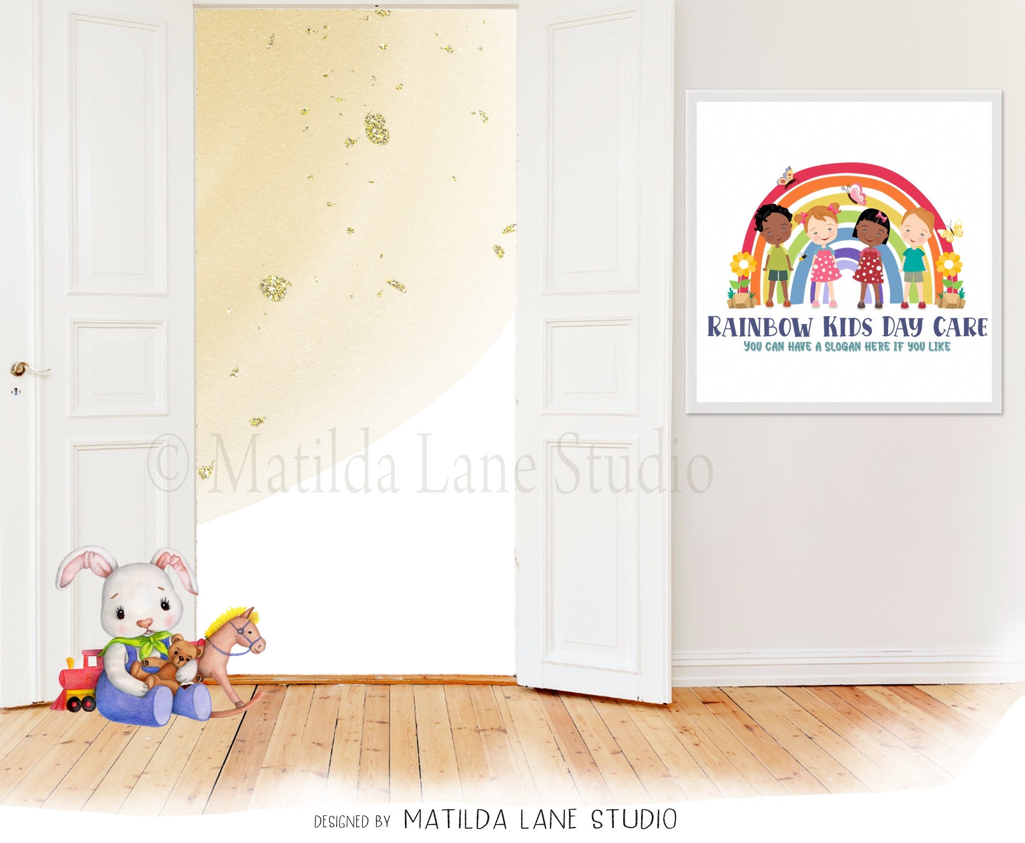Rainbow Kids Logo, Daycare, Daycare Logo, Kids Logo, Preschool ...
