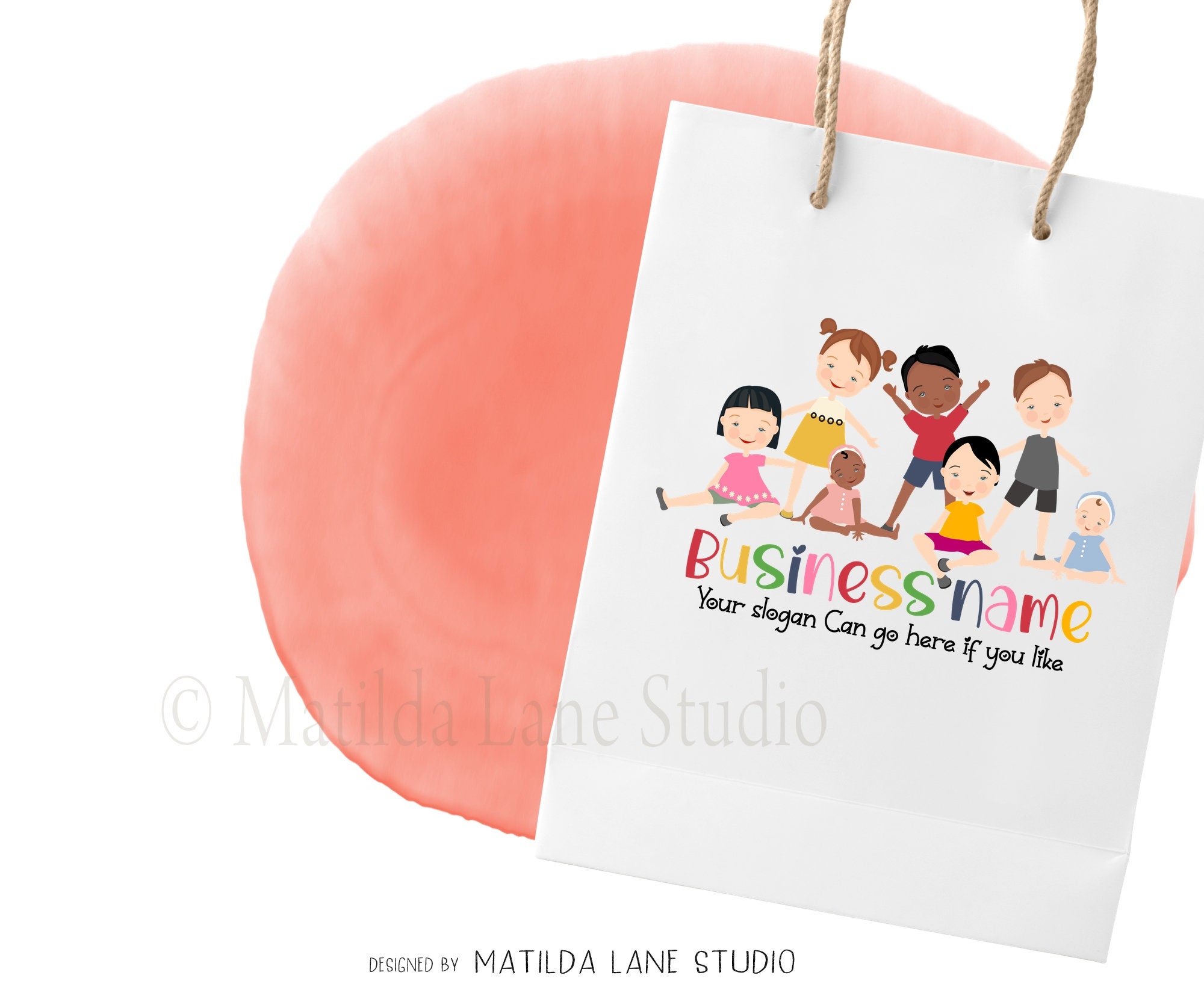 Childcare Logo, Children Logo, Circles Kids Logo, Hand Drawn Design ...