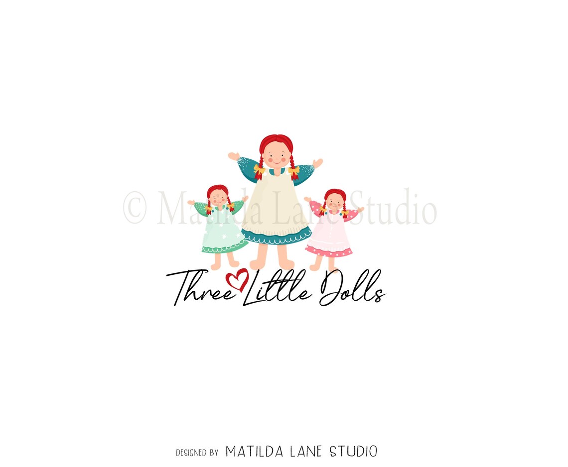 Doll Logo, Woman Logo, Craft Lady Logo, Girl Logo, Hand Drawn Design ...