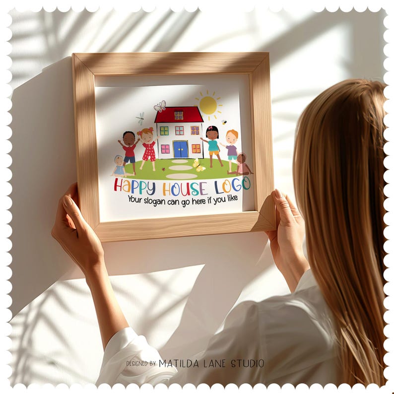 Hand-drawn Childcare Logo: Kids House Design (PNG, JPG) - Etsy