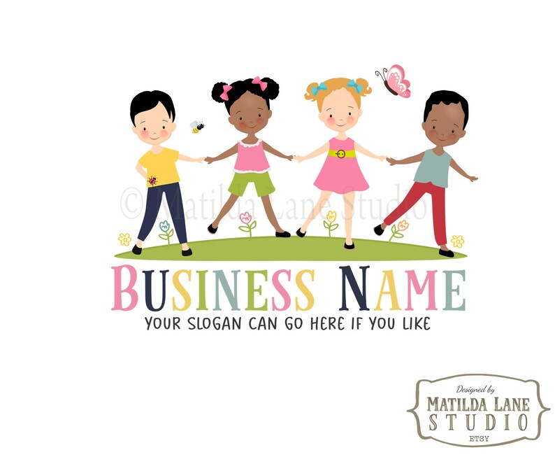 Childcare Logo Children Logo Aftercare Hand Drawn Design - Etsy