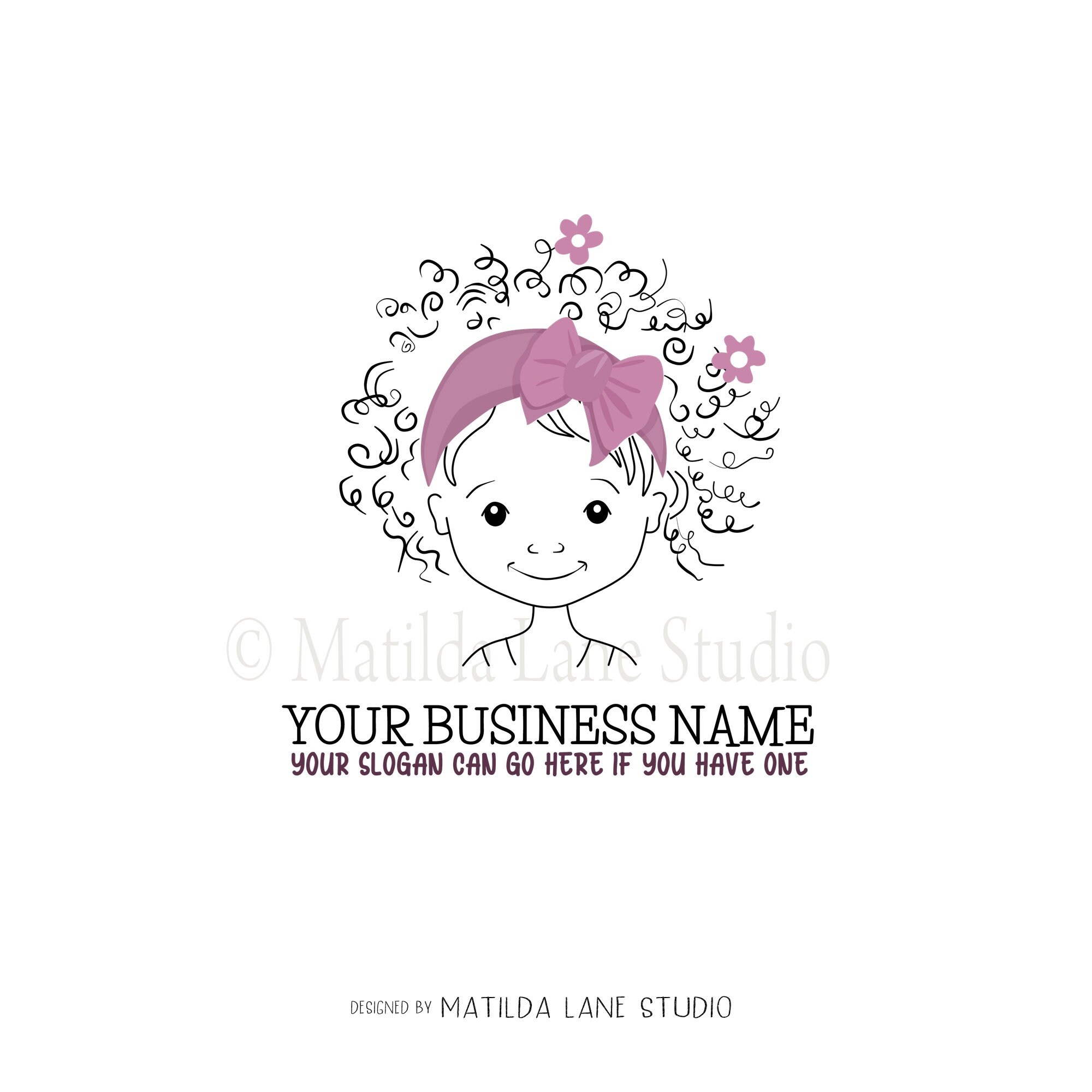 Hairdresser Girl Logo, Hair Bow Logo, Hair Accessories Logo, Logo ...