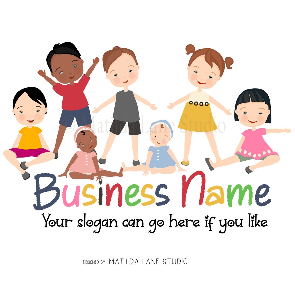 Childcare Logo Children Logo Circles Kids Logo Hand Drawn - Etsy