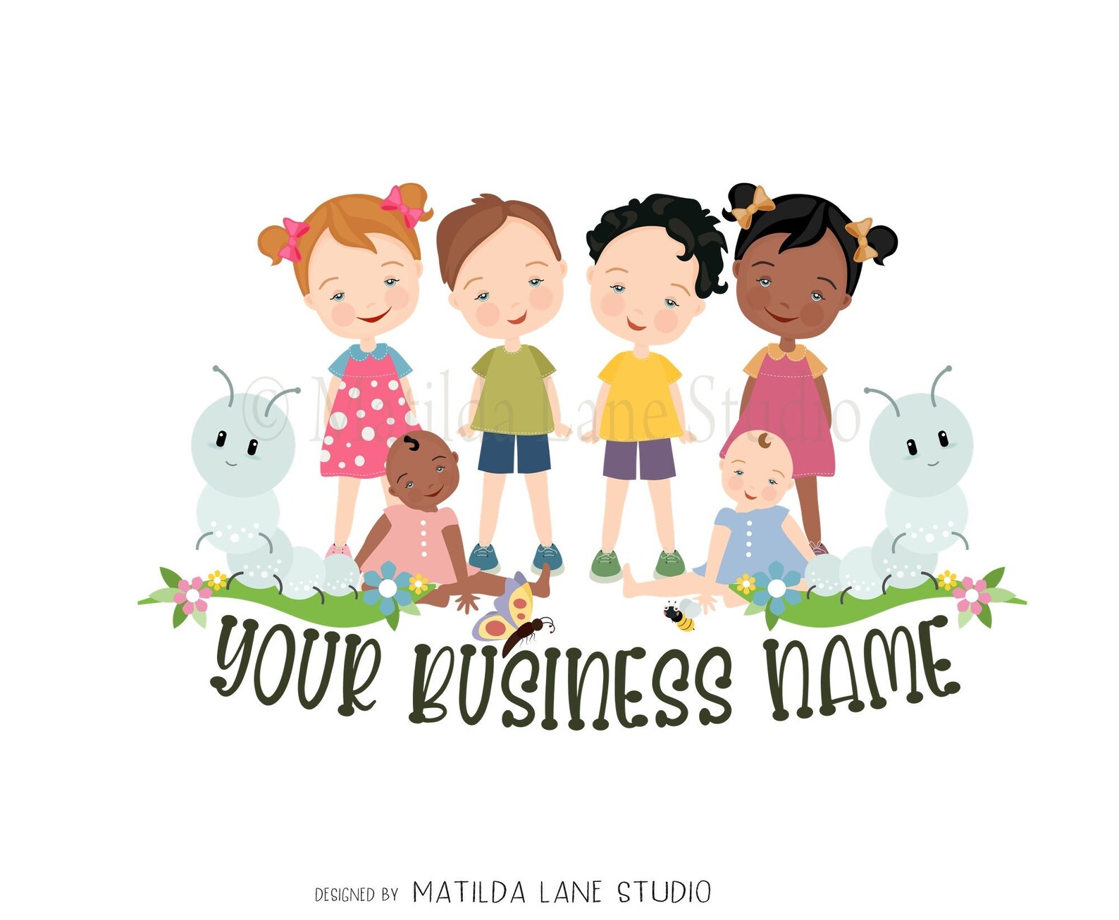 Multicultural Kids Logo: Hand Drawn Childcare Design (PNG, JPG) - Etsy