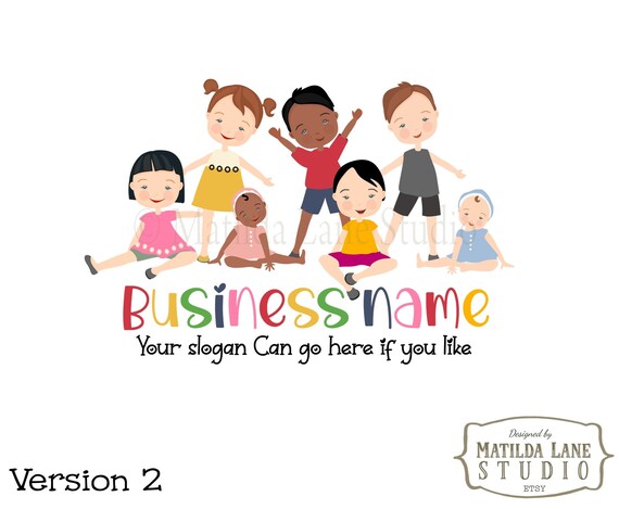 Childcare Logo Children Logo Circles Kids Logo Hand Drawn - Etsy