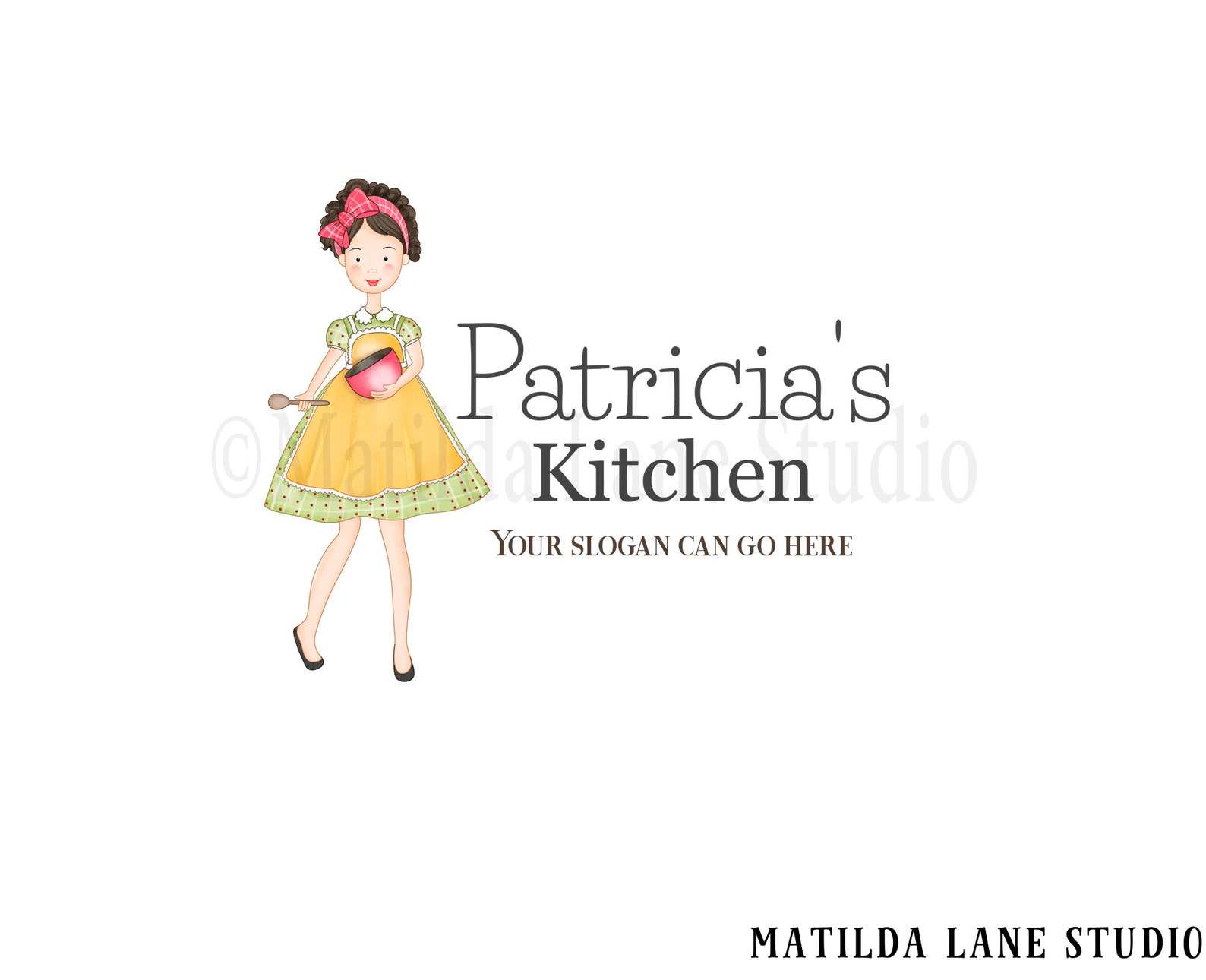 Kitchen Logo Woman Logo Cooking Lady Logo Girl Logo Hand | Etsy