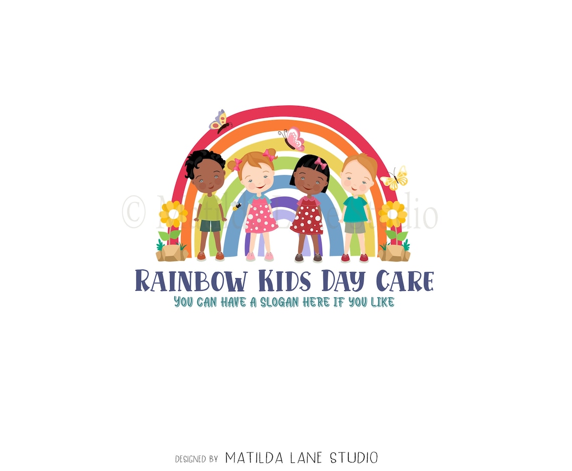 Rainbow Kids Logo, Daycare, Daycare Logo, Kids Logo, Preschool ...