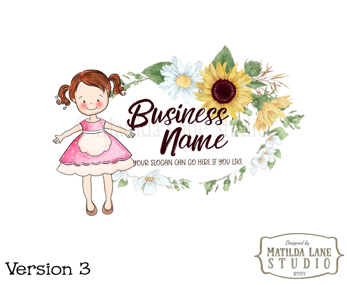 Dolly Logo, Watercolor Logo, Custom Logo Design, Hand Drawn Design ...