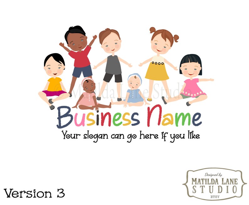 Childcare Logo Children Logo Circles Kids Logo Hand Drawn - Etsy