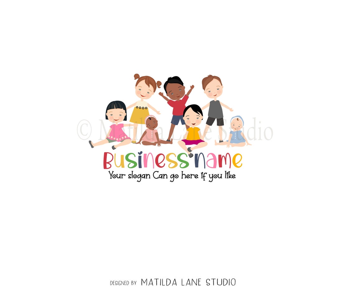 Childcare Logo Children Logo Circles Kids Logo Hand Drawn - Etsy