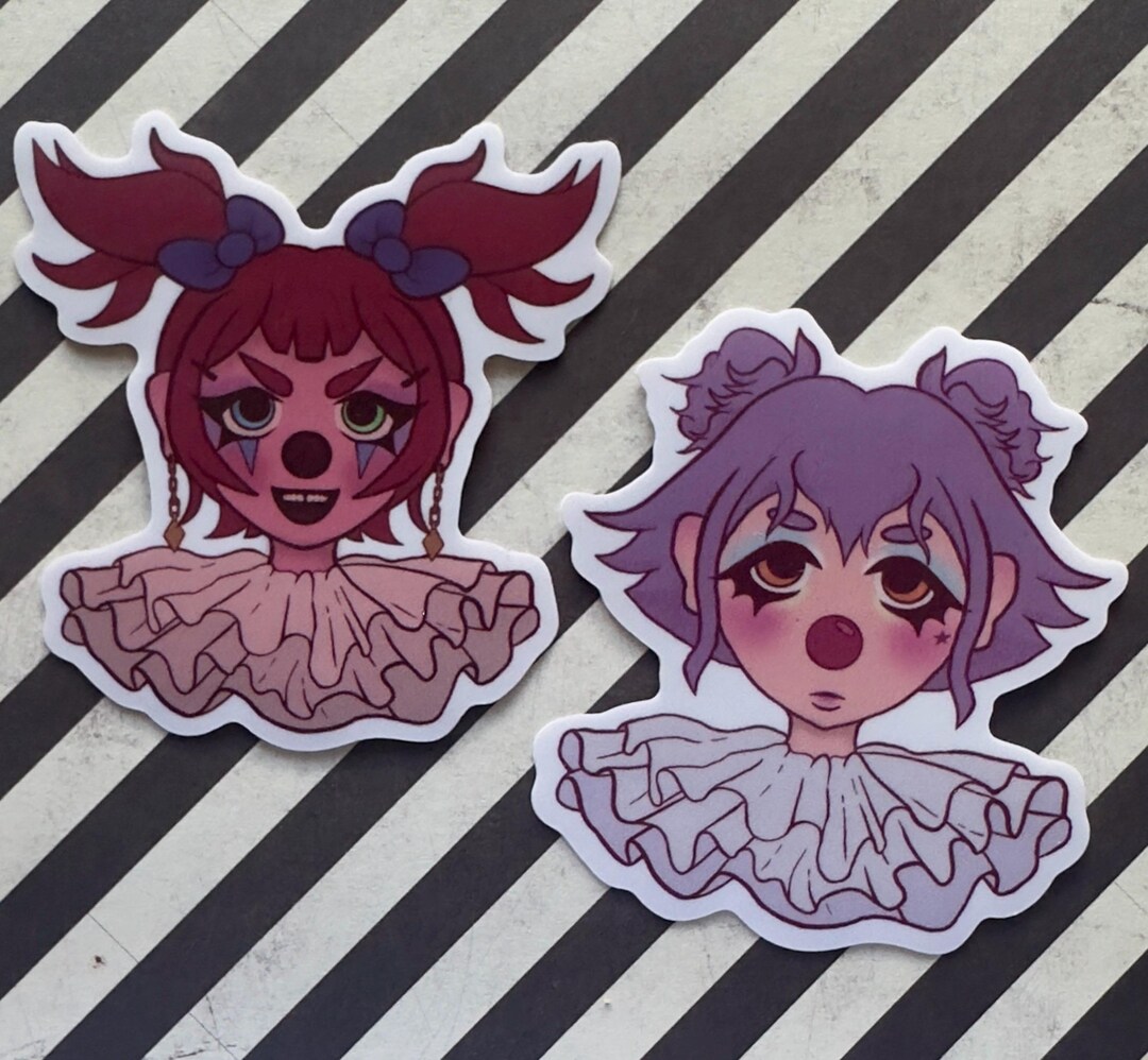 Clown Girl Sticker | Original Digital Art | Multiple Variations ...